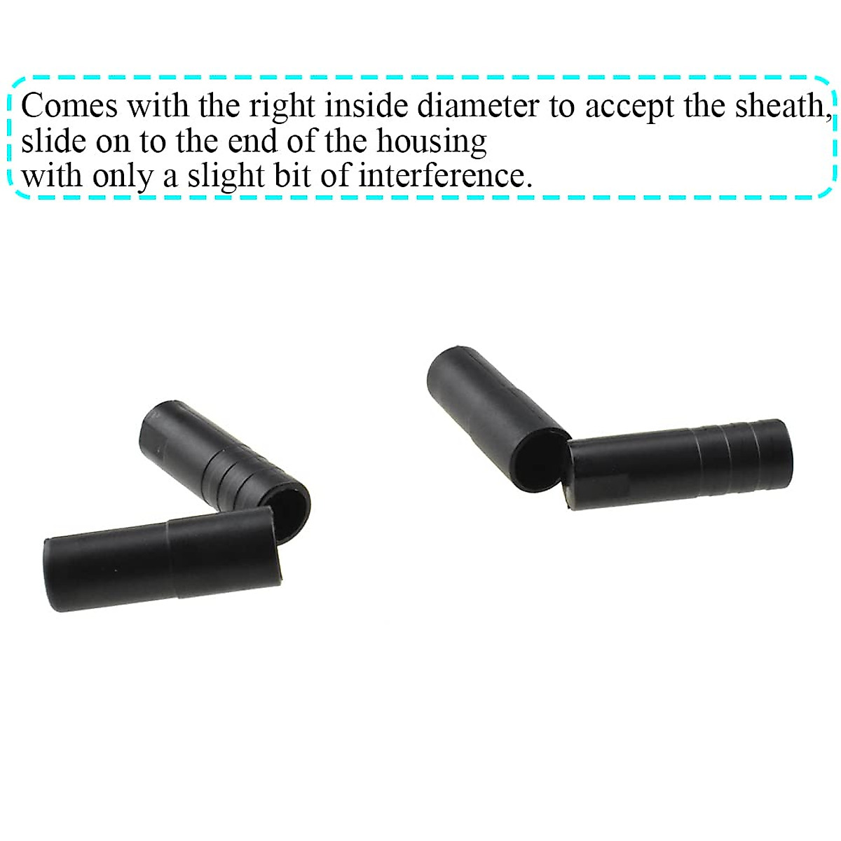 Hao Pro 5mm Diameter Plastic Brake Cable Cap and 4mm Shift Cable Cap Prevent Fraying Easily Replace Less Interference Bicycle Housing Ferrule Wire Crimp Black 60 PCS for Mountain Bike Road Bike