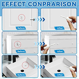 White Touch UP Paint, Multi-Surface Touch Up Paint Pen, Interior& Exterior House Paint for Chips Scratches, White Paint for Wall Door Cabinet Furniture Wood Porcelain Appliance Enamel Bath(Semi-Gloss)