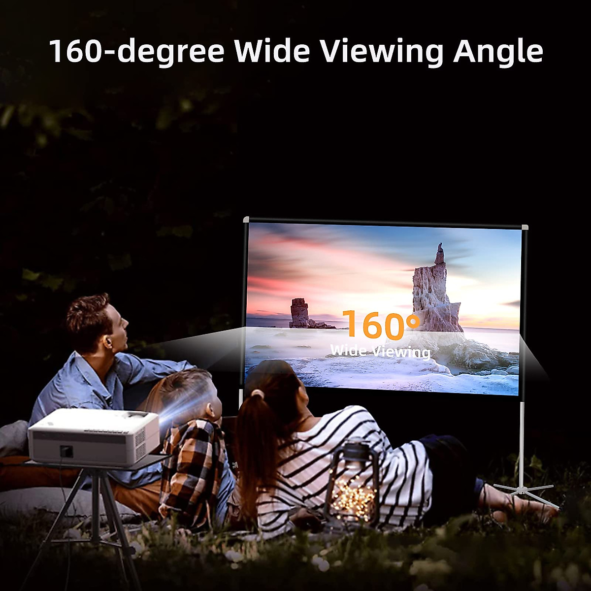 Portable Projector Screen 60inch,Movie Projection Screen,Indoor Projector Screen and Stand, 16:9 Projector Screen 4K HD Wrinkle-Free Lightweight