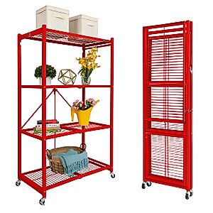 Origami Storage Shelves on Wheels, Steel Shelving, Heavy Duty Garage Storage & Organization, Closet Organizer, Utility Shelf, Pantry Organization and Storage Shelves for Storage