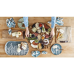 Mud Pie Leaf Napkin Set, Blue, 18" x 18"
