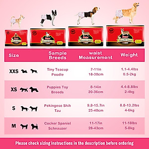 Dono Disposable Pet Diapers Female Dogs Super Absorbent Soft Heating Pee Diapers Liners XXS-M, Puppy Diapers Doggy Cats (X Small 54count)