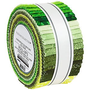 Fusions Evergreen Roll Up 40 2.5-inch Strips Jelly Roll Robert Kaufman Fabrics RU-1135-40
