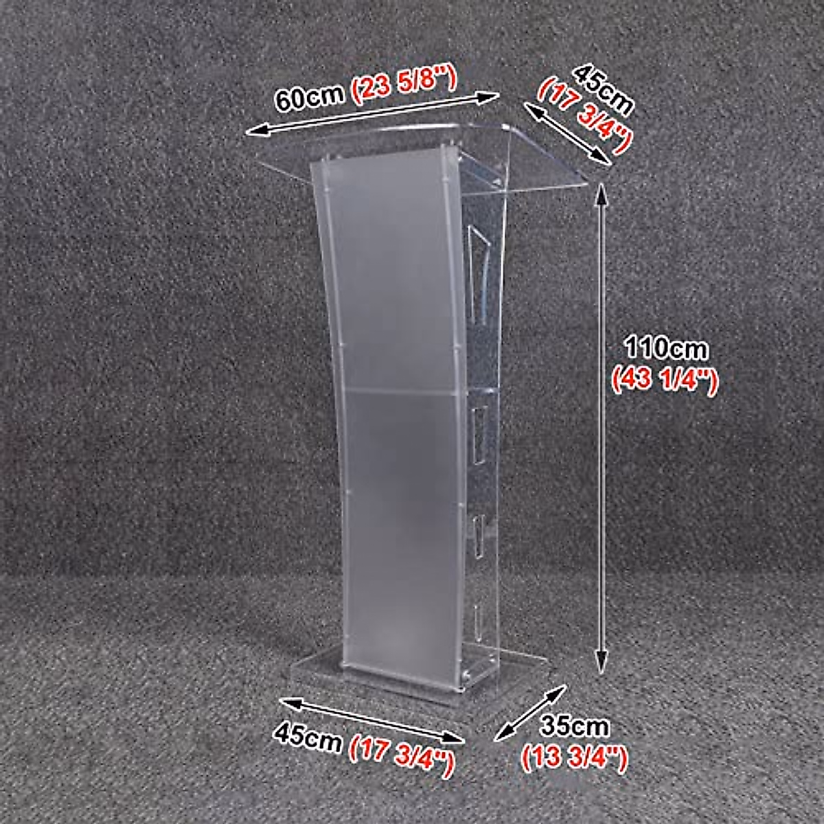 EESHHA Lectern Podium Stand Acrylic Lectern Podiums, Church Clear Pulpit Podium, Heavy-Duty Lecture Stand with Edge Stopper, Wedding Restaurant Lecterns Stand
