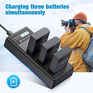 Powerextra 3 x EN-EL14 EN-EL14a Battery & LCD Triple Charger Compatible with Nikon D5600 D5500 D5300 D5200 D5100 D3500 D3400 D3300 D3200 D3100 Df Coolpix P7800 P7700 P7200 P7100 P7000