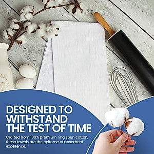 Flour Sack Kitchen Towels |Cotton Blank Towel | Tea Towel Crafting Embroidery for Easter|Flat Thick Absorbent Quick Dry | Baking Bread Proofing Linen Cover, Washable Set of 12, 28 x 28 Inch,White