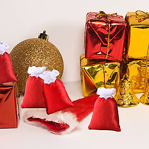 15 Pieces Christmas Velvet Drawstring Bag Red Christmas Tree Ornament Drawstring Gift Bags Velvet Santa Gift Wrap Bags Christmas Decorations Pouch Packaging Drawstring Bag for Christmas Decor Storage