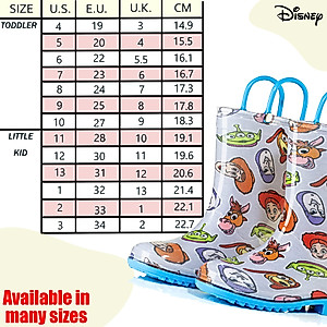Disney Toy Story Kids PVC Waterproof Rainboots - Woody, Buzz Lightyear, Aliens, Hamm, Rex and Slinky Dog - Size 9 Toddler