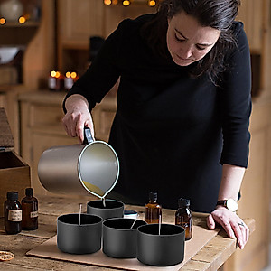 8 oz, 24 Pcs Matte Black Candle Jar with Lids, Empty Metal Candle Container Round Mold Vessel Supplies for Candle Making, Storage, Christmas Candle Gifts
