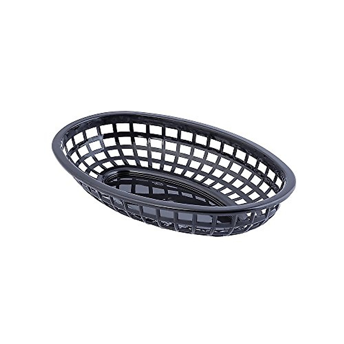 TableCraft 1074BK 9-3/8" x 6" Black Oval Basket - Dozen