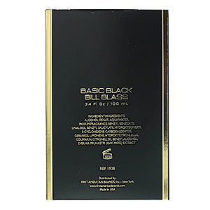 Bill Blass Eau De Cologne, Basic Black, 3.4 Ounce