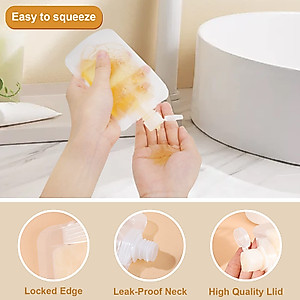 Kitchen GIMS 15 PCS Travel Pouches for Toiletries Travel Containers TSA Approved Refillable Squeeze Pouch for Shampoo Conditioner Cosmetics (30ml/50ml/100ml)