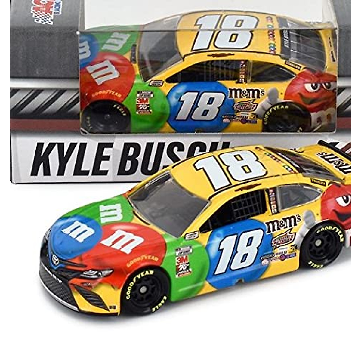 2020 Kyle Busch M&M's 1/64 Scale Diecast Car Measures 3" x 1" x 1"