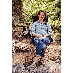 Cascade Mountain Tech Outdoor High Back Lightweight Camp Chair with Headrest and Carry Case - Black