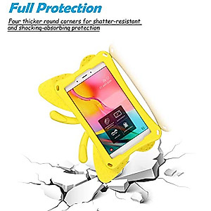 UUcovers Kids Case for Amazon Kindle Fire HD 8 Tablet (8th/7th/6th Generation, 2018/2017/2016) 8" with Handle Folding Kickstand Kid-Proof Shockproof EVA Foam Lightweight Stand Cover, Yellow Butterfly