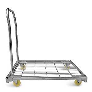 CiaoHER Heavy Duty Metal Platform Truck, 1200 lbs Industrial Standard Push Cart, 41x28 Extra Wide Deck Utility Dolly for Warehouses, Workshops, Restaurants and Homes Use