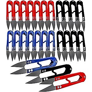 MotBach 20 Pieces 4.1 inch Sewing Scissors, Multi-Color Yarn Trimming Clippers, Mini U-shaped Scissors, Cross Stitch Spring Scissors Cutters for Fabric, Art Project, DIY Supplies(Random Colors)