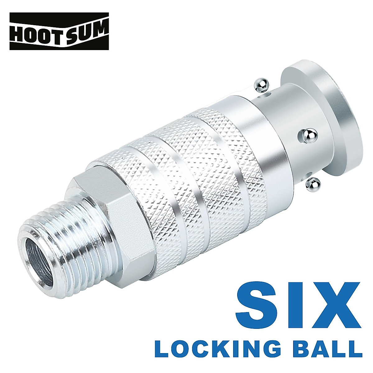 1/2" Air Hose Fittings Set, High Flow 1PC I/M Industrial Type Coupler with 1/2" MNPT, 2PCS Plugs with 1/2" NPT, 3PCS Steel Air Compressor Accessories Quick Connect Fittings 300PSI