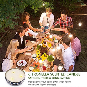 Large Citronella Candles Outdoor and Indoor, 13.5oz 3-Wick Soy Wax Portable Travel Tin Candle for Home Garden Patio Yard Balcony and Summer Gift