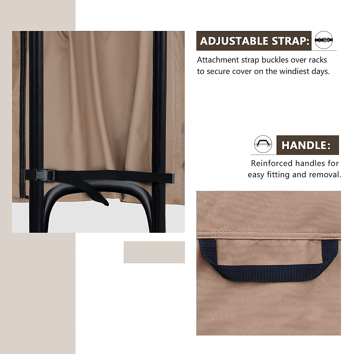 ULTCOVER Waterproof Firewood Racks Cover 8 Feet Heavy Duty Outdoor Logs Holder Stand Cover