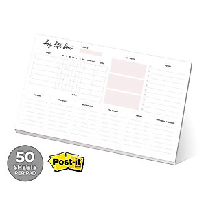 Weekly Planner Sticky Notepad / 10" x 6" Habit Tracker Repositionable Desk Pad/Motivational Weekly to-Do Pad