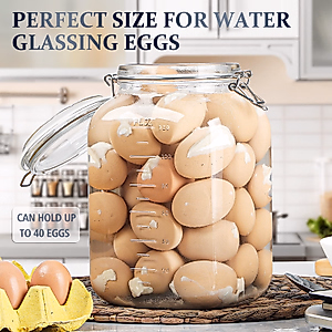 Folinstall 1 Gallon Square Super Wide-Mouth Glass Jars with Airtight Lids, Glass Storage Jars with 2 Measurement Mark, Sturdy Canning Jars with Large Capacity 4100 ML For Overnight Oats