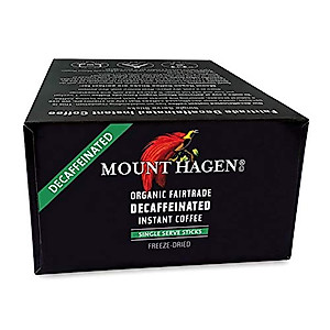 Mount Hagen 25 Count Single Serve Instant Decaf Coffee Packets - 2 Pack | Decaffeinated Organic Medium Roast Arabica Beans | Eco-friendly, Fair-Trade [2 x 25 sticks/1.76oz/50g]