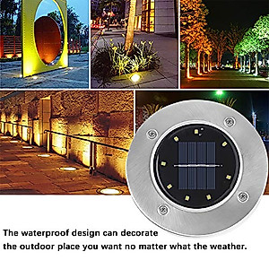 Solar Ground Lights, Solar Disk Lights 8LED Outdoor Landscape Lights for Garden Patio Pathway Lawn Yard Driveway Walkway(8Packs)