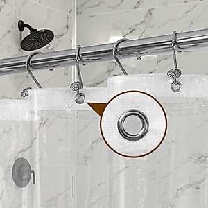 Barossa Design Plastic Shower Liner Clear - Premium PEVA Shower Curtain Liner with Rustproof Grommets and 3 Magnets, Waterproof Cute Lightweight Shower Curtains for Bathroom - Clear, 71X72