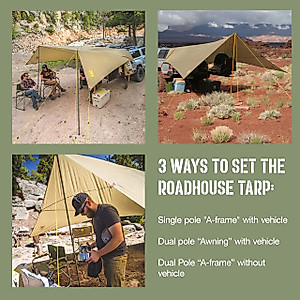 Slumberjack Roadhouse Tarp, Hunting Camping & Overland Shelter, Khaki