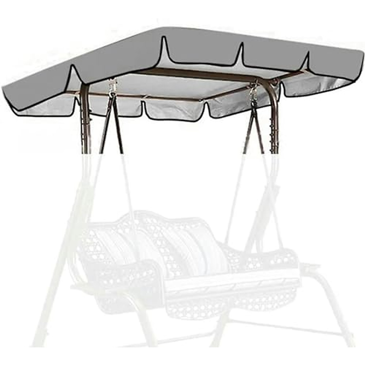BTURYT Replacement Canopy for Swing Seat 2 ; 3 Seater Sizes, Garden Swing Canopy Replacement Waterproof, Outdoor Garden Chair Awning Cover