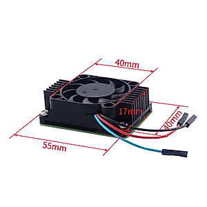 GeeekPi Aluminum Alloy Heatsink with PWM Fan for Raspberry Pi Compute Module 4, Passive Cooling Radiator with Speed Control Fan for Raspberry Pi CM4 Motherboard