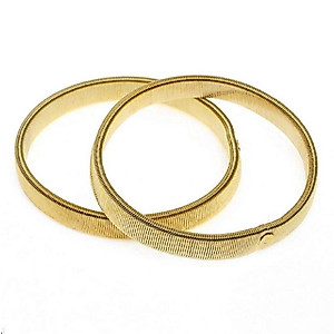 COLORFUL BLING 2 pcs Simple Arm Band Elastic Bracelet Bangle Anti Slip Shirt Sleeve Holders Dress Accessory -Gold