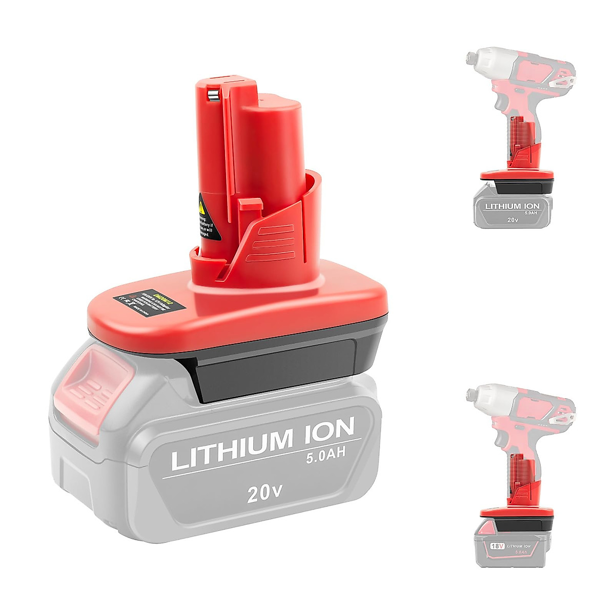 ADVTRONICS Battery Adapter for Milwaukee 12V M12, for DeWalt 20V & for Milwaukee M18 18V Lithium Battery Convert to for Milwaukee M12 12V Battery, for Milwaukee M12 12V Power Tool