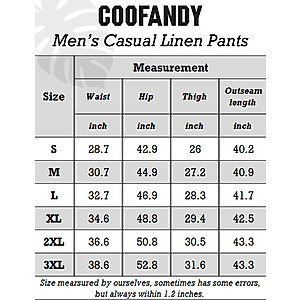 COOFANDY Linen Beach Pants for Men Casual Lightweight Summer Pants Drawstring Waistband Linen Trousers (Khaki, XXL)