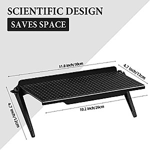 2 Pieces TV Top Shelf Screen Shelf Adjustable Monitor Top Shelf TV Top Storage Bracket Computer Screen Shelf for Cellphone Stand, Media Boxes, Game Console, Router and Home (Black, 11.8 x 4.7 Inch)
