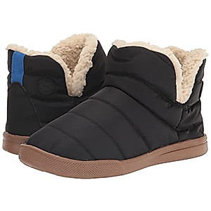 Dearfoams Women's Dara Nylon Sport Lounge Bootie Slipper, Black, Large