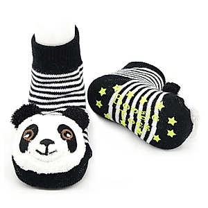 Piero Liventi Panda Boogie Toes Rattle Sock, 1 Pair (0-1Y) Rattles Foot Finder, Rattle Sock Baby Toddler Toy, Present Gift for Newborn Infant Babies Boy Girl Bebe