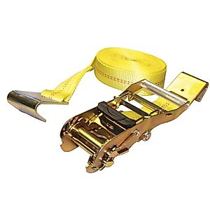 Erickson 58540 Yellow 2" x 40' Ratchet Strap Tie-Down with Flat Hooks