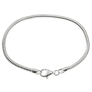 Dreambell .925 Sterling Silver 3mm Snake Bracelet for European Story Bead Charm 9 Inches with 11mm Pear Trigger Lobster Clasp