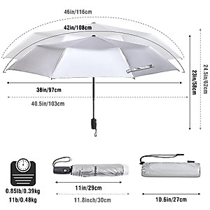 G4Free UPF 50+ UV Protection Large Travel Umbrella 42/46 Inch Auto Open Close Windproof Sun Blocking Umbrella