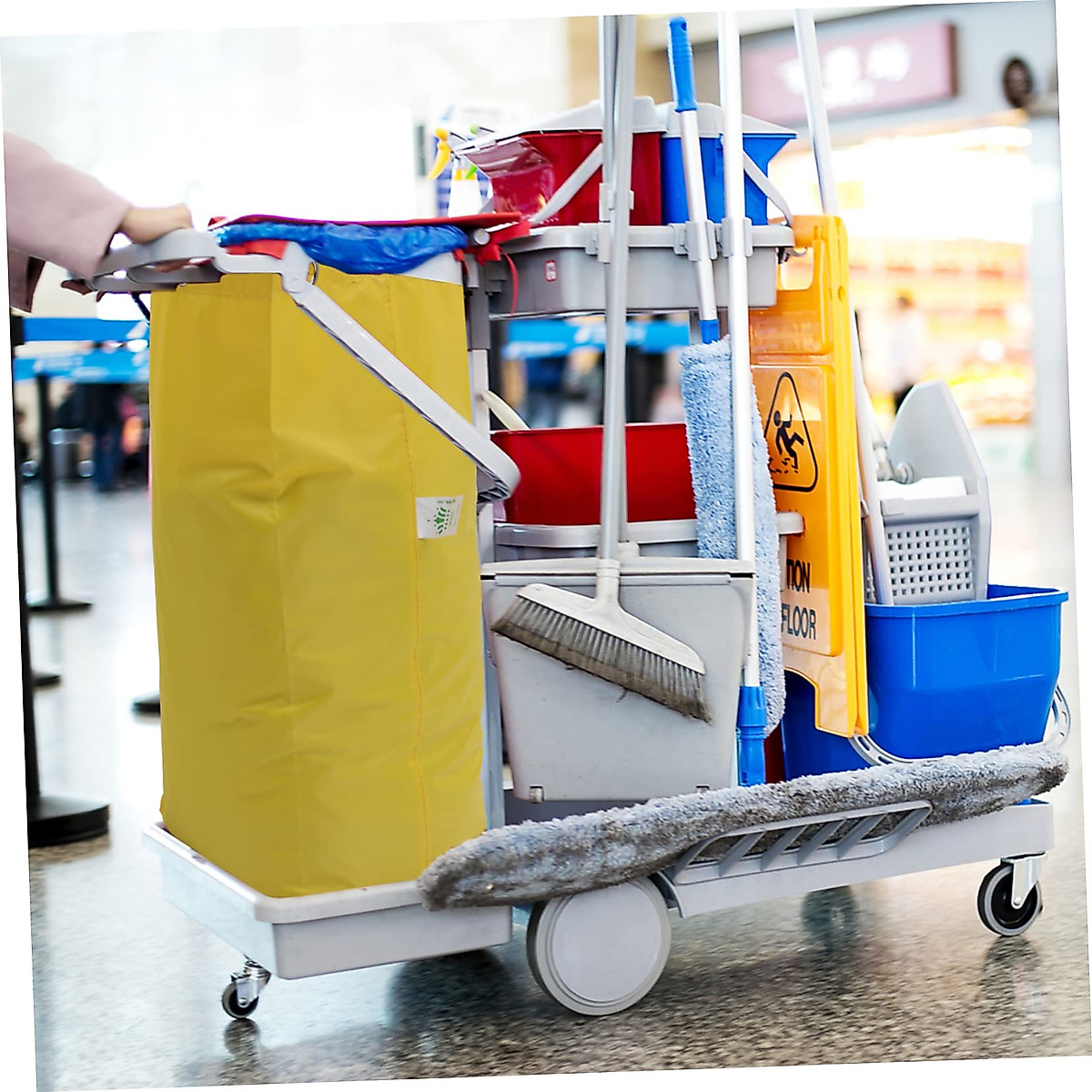 PLAFOPE 1 Pc canvas bag janitorial bag janitorial cart bag replacement cart bag trash can outdoor Cleaning Trolley Bag trashcans for car Cleaning Cart Bag Commercial Work supplies