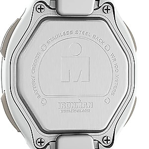 TIMEX Women's IRONMAN Transit 33mm Resin Strap Watch – White/Chrome tone- White resin strap