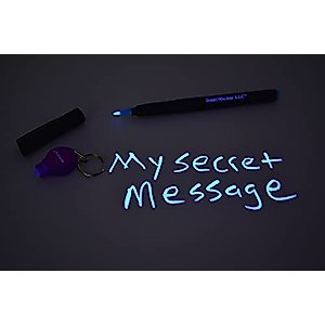 DirectGlow Invisible UV Ink Marker Pen with Ultraviolet LED Keychain Blacklight