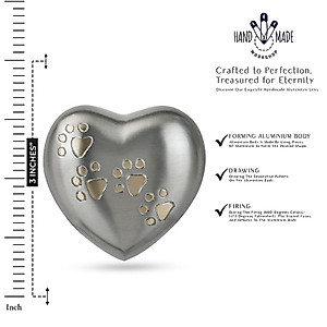 YATSKIA Heart Shaped Small Pet Urn - Cremation Urn for Cat & Dog - Heart Urn - Pet Ashes Keepsake - Small Urn for Pet Ashes - Pewter Pet Urn - Cremation Keepsake - Small Keepsake Urn