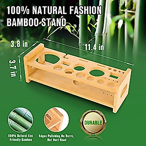 FREOIHETI 30 Piece Cocktail Shaker Set, Cocktail Bartender Kit Bar Drink Tool Set with Stylish Bamboo Stand Cocktail Recipes Booklet - Silver