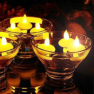 Novelty Place 12Pcs LED Floating Candles, Waterproof Flameless Tea Lights Warm Yellow Light - Battery Operated Candles Decoration for Wedding, Thanksgiving, Christmas, Birthday Party