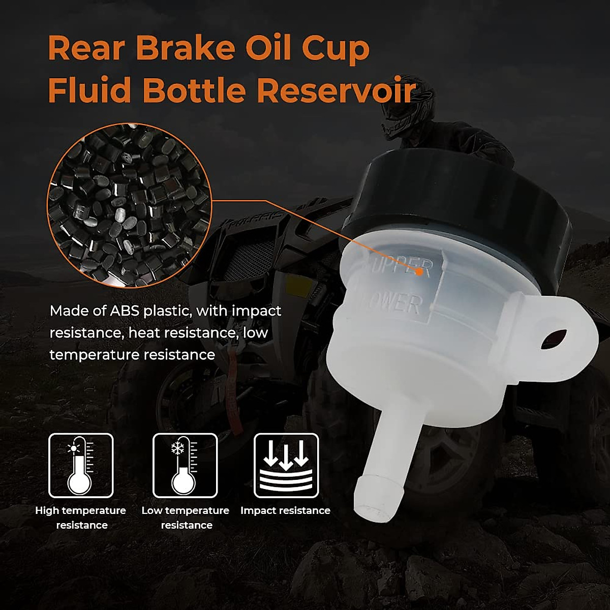 AUTOVIC Transparent Motorcycle Rear Brake Master Cylinder Tank Oil Cup Fluid Bottle Reservoir For Polaris Sportsman Scrambler Outlaw Replace 1930854