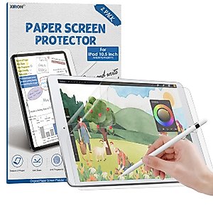 XIRON 2 Pack Paper Screen Protector for iPad Air 3 (2019) 10.5 inch, iPad Pro 10.5 (2017), Matte PET Film for iPad Pro/Air 10.5, Write and Draw Like on Paper, Anti-Glare Screen Protector