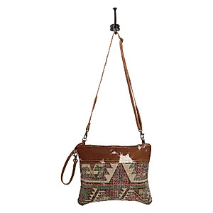 Myra Bag Merino Upcycled Canvas & Cowhide Leather Crossbody Bag S-1607